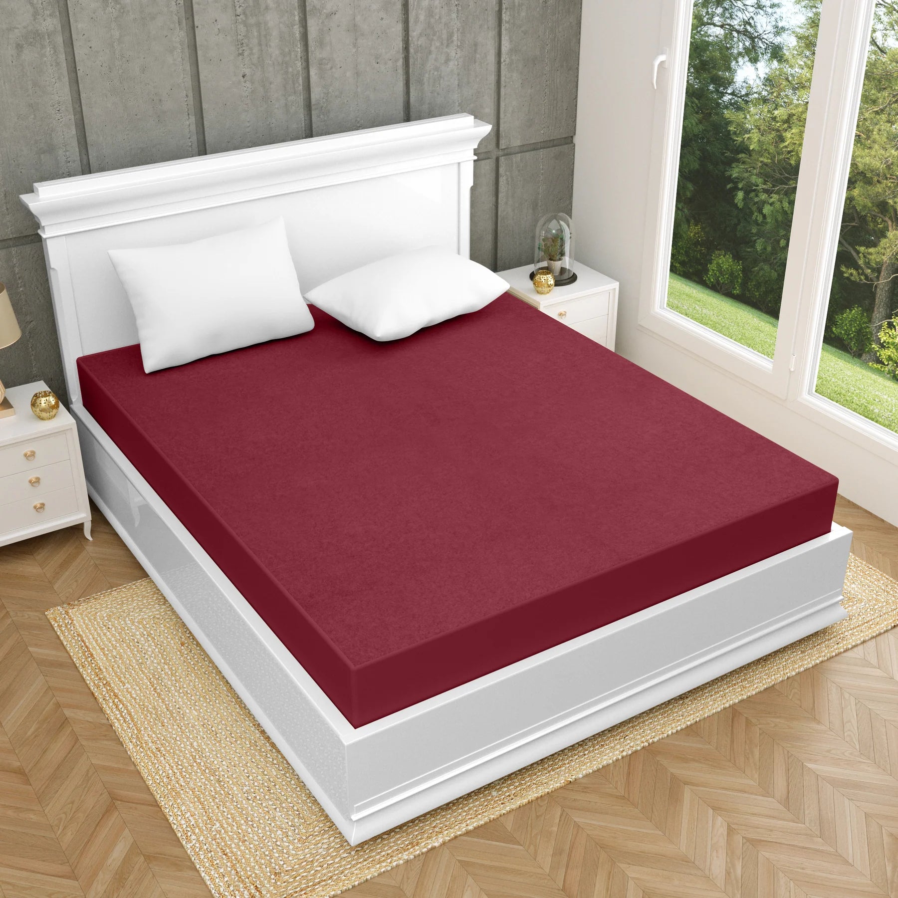 100% Waterproof Premium Cotton Feel Mattress Protector King Size (72*7 ...